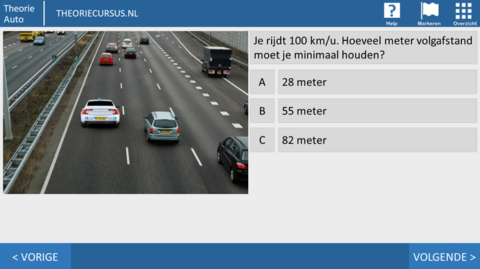 Hoeveel meter afstand houden | theoriecursus.nl